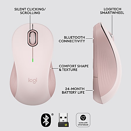 Logitech Signature M550 Wireless Mouse Rose 910 006593 - Office Depot