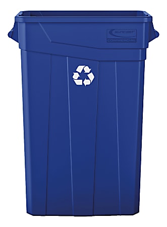 Suncast Commercial Narrow Rectangular Resin Trash Can With Handles 23 ...