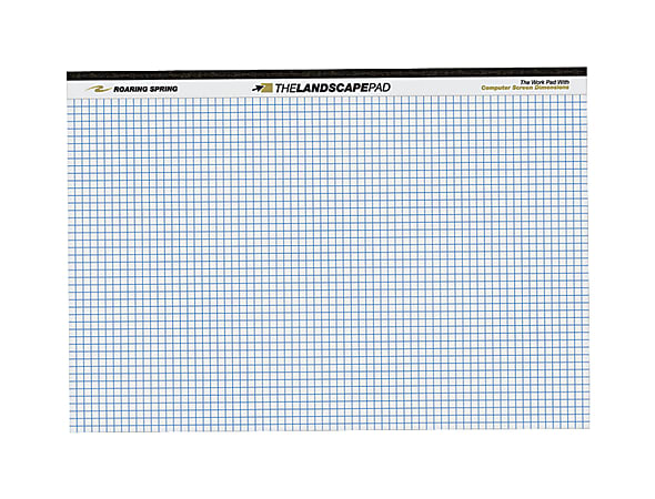 Roaring Spring WIDE Notepad 11 Graph Ruled 30percent Recycled White ...