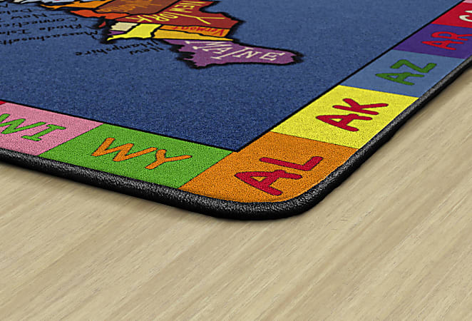 Flagship Carpets My America Doodle Map Rug 76 H x 12W - Office Depot