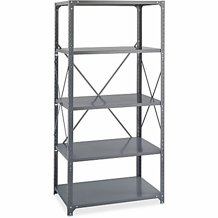 Safco 5 Shelf Commercial Steel Shelving Kit Dark Gray - Office Depot