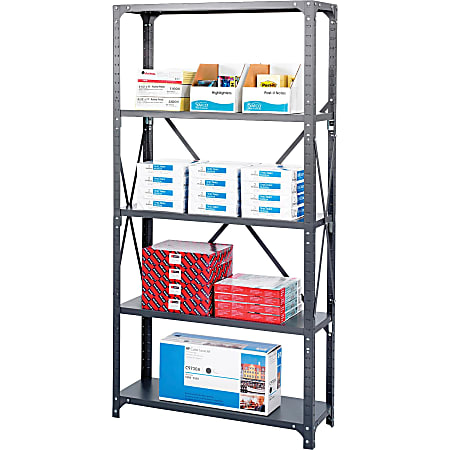 Safco 5 Shelf Commercial Steel Shelving Kit Dark Gray - Office Depot