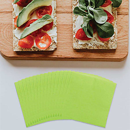 JAM PAPER Small Beverage Napkins 5 x 5 Lime Green 40Pack - Office Depot
