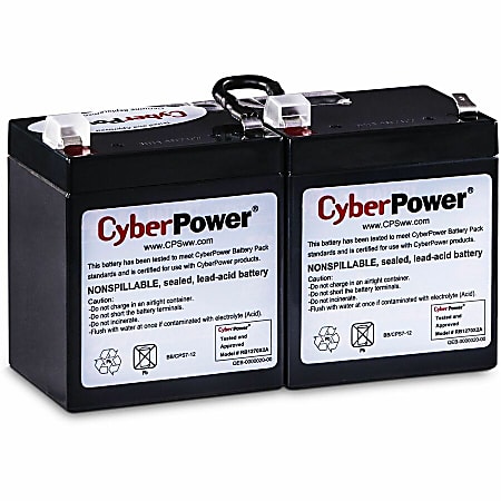 CyberPower RB1270X2A Replacement Battery Cartridge 2 X 12 V 7 Ah Sealed ...