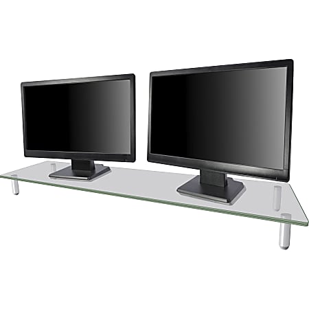 Kantek Extra Wide Glass Monitor RiserDesk Shelf 60 lb Load Capacity 3. ...