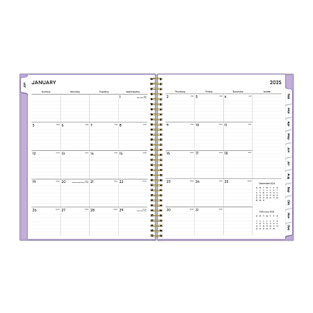 2025 Blue Sky WeeklyMonthly Planning Calendar 8 12 x 11 Wisteria ...