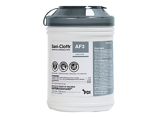 PDI Sani Cloth AF3 Disinfectant wipes disposable 160 sheets pack of 12 ...