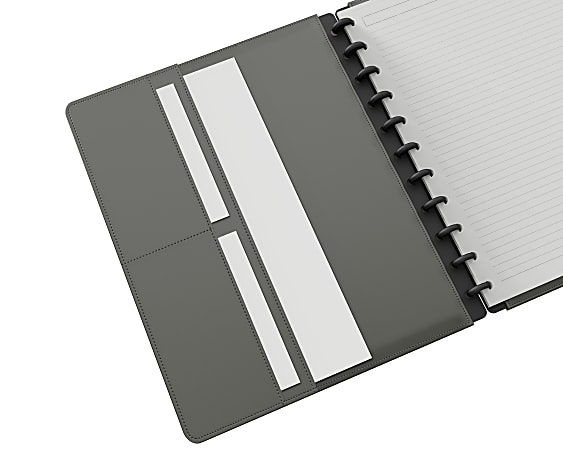 TUL Discbound Notebook With Leather Cover Letter Size Narrow Ruled 60 ...