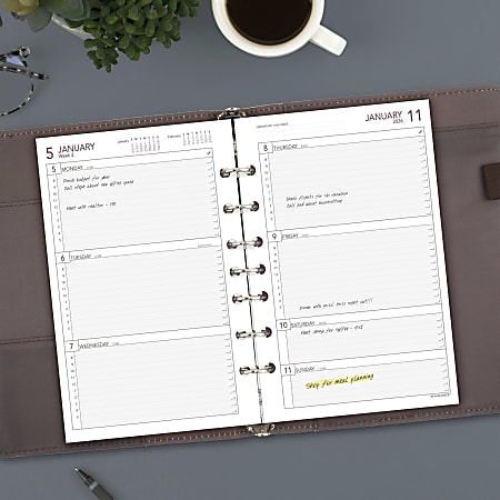 AT A GLANCE 2026 Weekly Planner Refill Loose Leaf Desk Size 5 12 x 8 12 ...