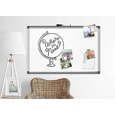 U Brands PINIT Magnetic Dry Erase Board 72 X 48 Silver Aluminum Frame ...