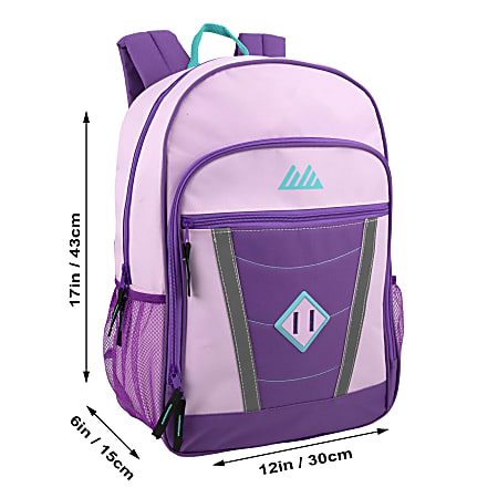 Summit Ridge Reflective Backpack Purple - Office Depot