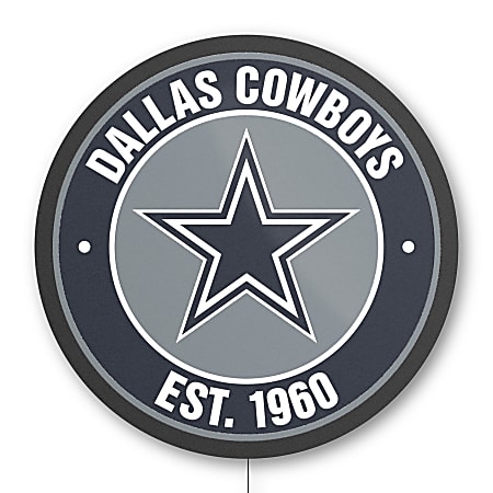 White Dallas Cowboys Logo Imperial NFL Establish Date LED Lighted Sign