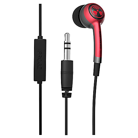 iFrogz EarPollution Plugz Earbuds With Microphone Red - Office Depot