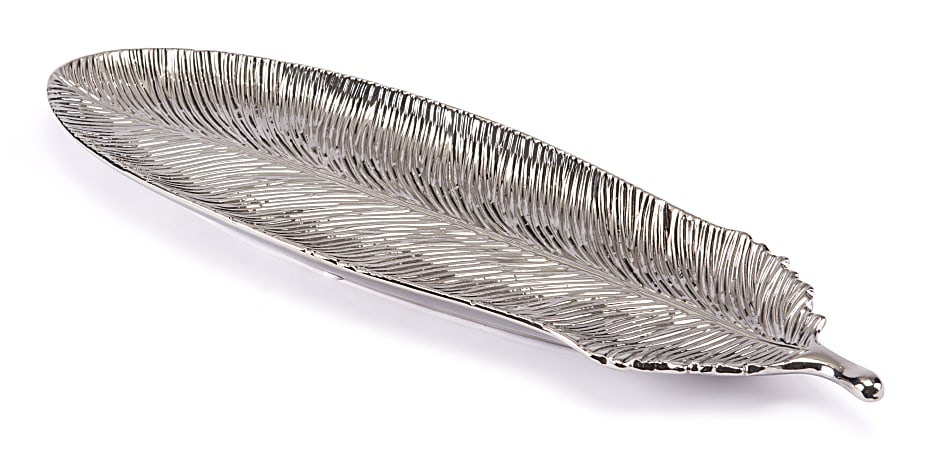 Zuo Modern Feather Tray Large Silver - Office Depot