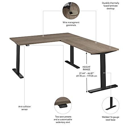 Bush Business Furniture Move 60 Series 60 W Height Adjustable L Shaped ...