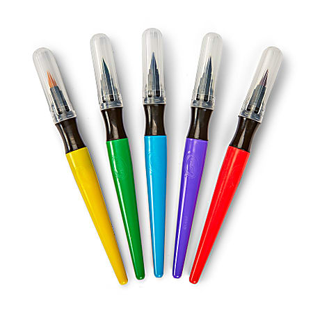 Crayola Washable No Drip Paint Brush Pens Assorted Colors 5 Pens Per ...