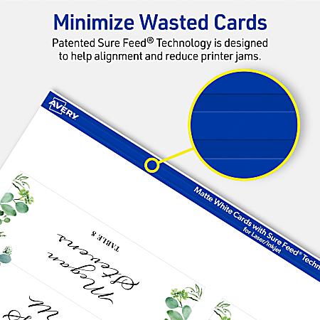 Avery Printable Place Cards With Sure Feed Technology 1 716 x 3 34 ...