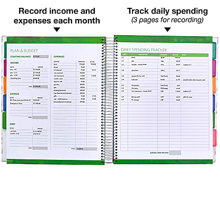 Global Printed Products Budget Planner & Monthly Bill Organizer, 8-1/2 ...