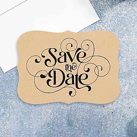 Avery Printable Invitation Cards 5 x 7 Rectangle Flourished Edge Kraft ...