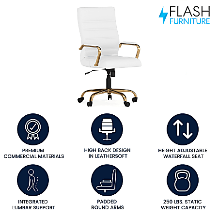 Flash Furniture LeatherSoft Faux Leather High Back Office Chair ...