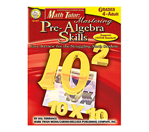 Mark Twain Book Math Tutor Mastering Pre Algebra Skills Grades 4 Adult ...