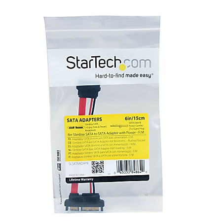 StarTech.com 6in Slimline SATA to SATA Adapter with Power FM slimline ...