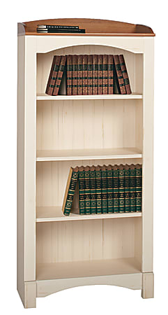 Realspace® Shore Mini Solutions 4-Shelf Bookcase, Antique White