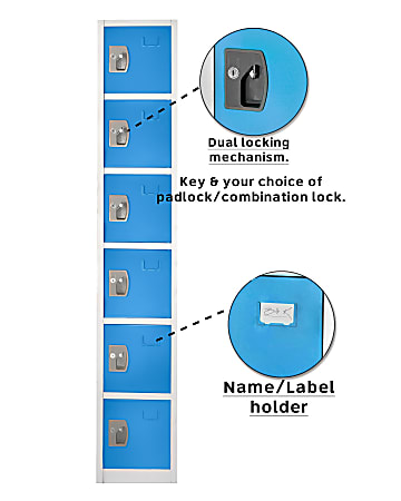 Alpine 6 Tier Steel Lockers 72 H x 12 W x 12 D Blue Pack Of 2 Lockers ...