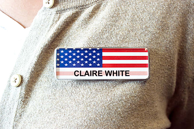 The Mighty Badge USA Flag Collection Name Badge Kit 1 x 3 10 Pk ...