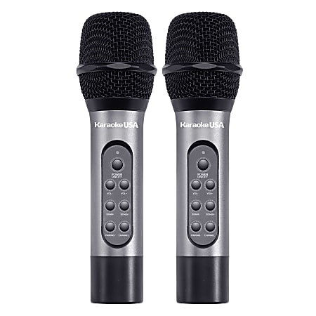 Karaoke USA Professional Dual 900 MHz UHF Wireless Handheld Microphones ...
