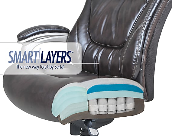 Serta Big Tall Smart Layers Bonded Leather High Back Office Chair ...