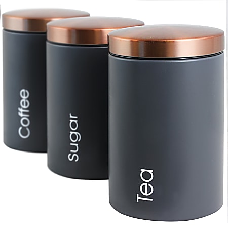 MegaChef Essential 3 Piece Kitchen Storage Canister Set Matte ...
