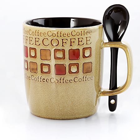 Mr. Coffee Mug And Spoon Set Cafe Americano 13 Oz. Assorted Colors Set ...