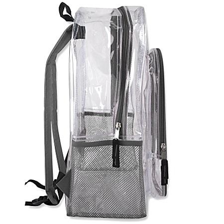 Trailmaker Heavy Duty Clear Backpack Gray Trim - Office Depot