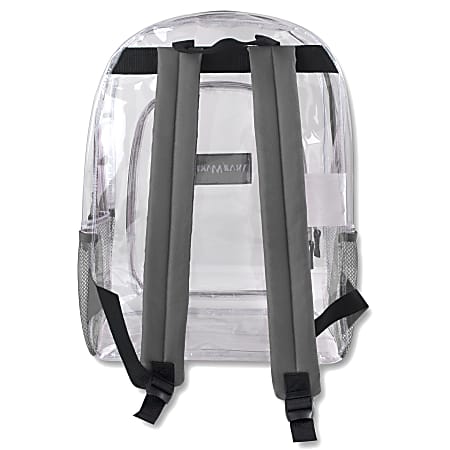 Trailmaker Heavy Duty Clear Backpack Gray Trim - Office Depot
