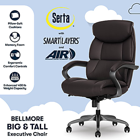 Serta SmartLayers Bellmore Big Tall Ergonomic Executive Office Chair ...