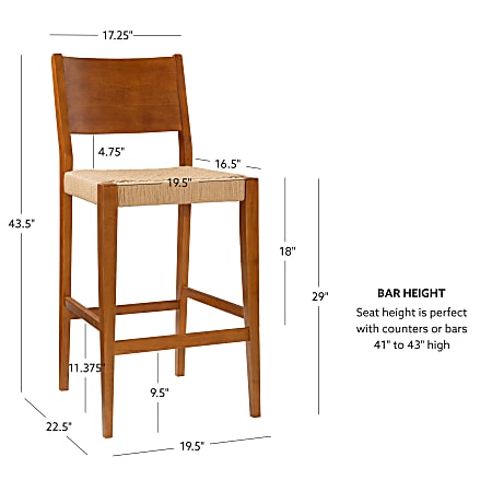 Powell Pederson Bar Stools Brown Set Of 2 Stools - Office Depot