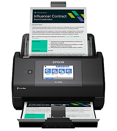 Epson WorkForce ES 590W Wireless Desktop Color Duplex Document Scanner ...