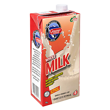 Gossner Foods Whole Shelf Stable Milk 32 Oz Pack Of 12 Cartons - Office ...