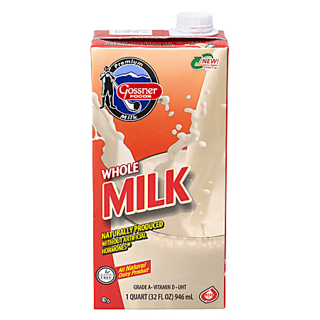 Gossner Foods Whole Shelf Stable Milk 32 Oz Pack Of 12 Cartons - Office ...