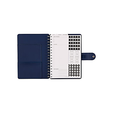 Citrine 12 Month MonthlyWeekly Twin Loop Planner 5 1316 x 8 Navy Bow ...