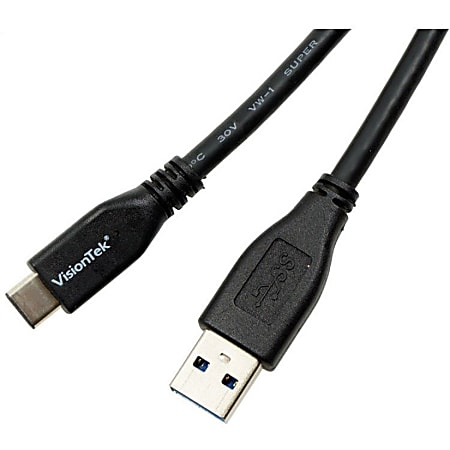 VisionTek USB C to USB A 1M Cable MM USB C to USB A 1 Meter 3.3 ft Male ...