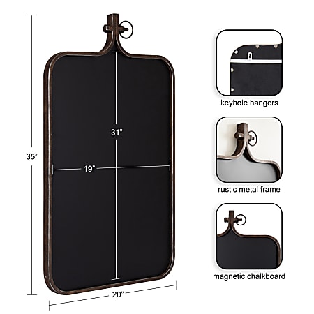 Kate and Laurel Yitro Magnetic Framed Chalkboard 20 x 35 Black Bronze ...