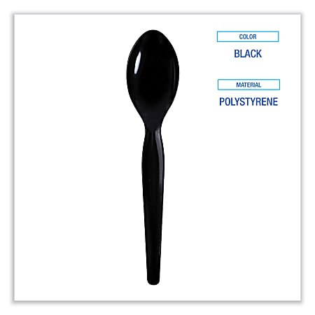 Boardwalk Heavyweight Wrapped Polystyrene Teaspoons Black Pack Of 1000 ...