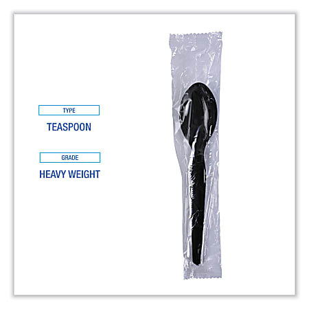 Boardwalk Heavyweight Wrapped Polystyrene Teaspoons Black Pack Of 1000 ...