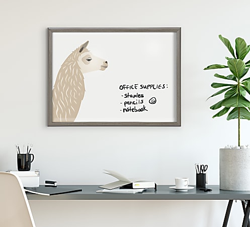 Kate and Laurel Blake Non Magnetic Framed Dry Erase Printed Glass 18 x ...