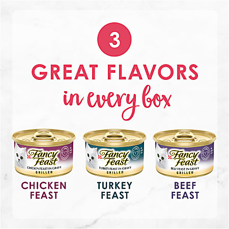 Fancy Feast Grilled Poultry And Beef Cat Food Cans Variety Pack 3 Oz ...