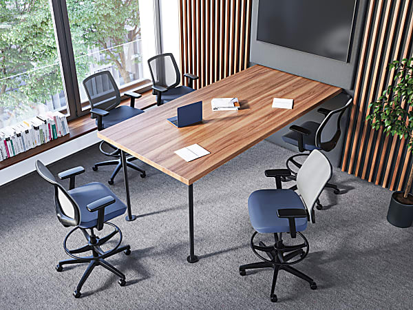 WorkPro Expanse Series MeshFabric Mid Back Height Adjustable Task Stool ...