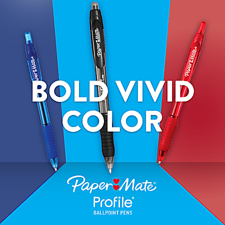 Paper Mate Profile Retractable Ballpoint Pens Bold Point 1.4 mm ...