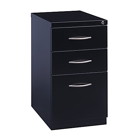 Hirsh 23 D Vertical 3 Drawer Mobile Pedestal File Cabinet Black ...